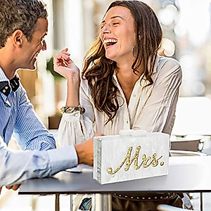 MRS Clutch Purse Women Evening Handbag Acrylic Clutch Bag for Bride Party GLD