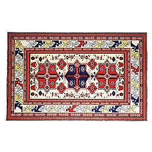 Tapechi Machine Washable Rug – Geometric Area Rug – Pet-Friendly Shed/Stain-Resistant Non-Slip Rug – Boho Retro Traditional Colored Carpet Rugs The Whole Home (5' x 7', Vintage)