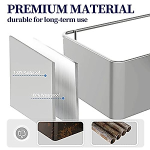 Kitsure Corner Shower Caddy - 2 Pack Rustproof Shower Organizer, Durable Shower Shelves with Large Capacity, Drill-Free Adhesive Shower Rack with 4 Movable Hooks, a Soap Holder, Silver