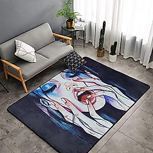 SWEET TANG Bedroom Living Room Kitchen Big Size Area Rug Home Art - Goth Gotik Gothic Melancholy Women Girl Art Floor Pad Rugs Fast Dry Bathroom Rug Mat Yoga Mat Throw Rugs Carpet 60 x 39 Inch