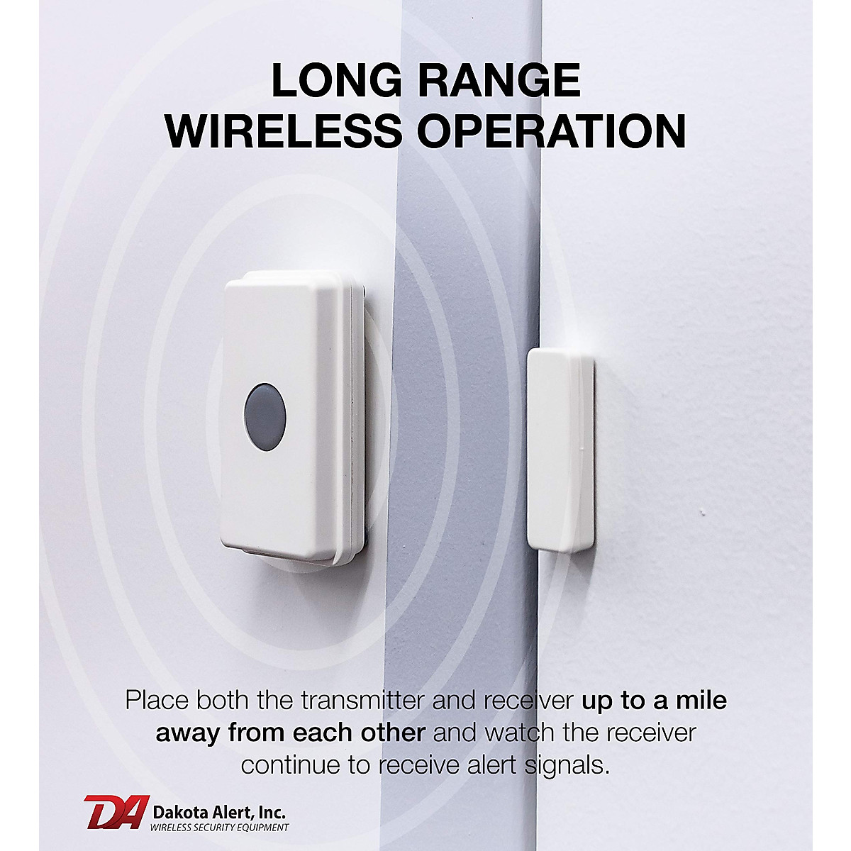 Dakota Alert Wireless Doorbell - UTDCR-4000 One Mile Long Range Wireless Door Bell 4000ft, Doorbell, Panic Button, Mailbox Alert System, Universal Transmitter & DCR-4000 Wireless Receiver