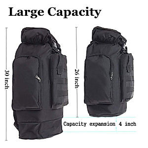 ASONWAY Hiking Backpack 80L Large Capacity Outdoor Camping Travel Waterproof Backpack for Hunting Cycling Sports (Black)