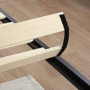 Olee Sleep 14 inch Modern Metal Platform Bed Frame / Mattress Foundation / Wood Slat Support / No Box Spring Needed, Full, Black