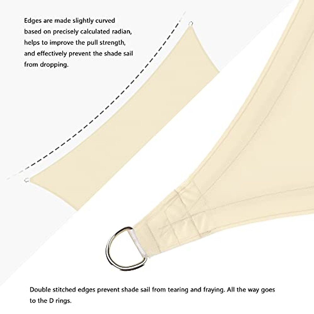 NyShine Sun Shade Sail with Hardware Kit Waterproof 6.5' x 10' Rectangle UV Block Canopy Awning Shelter for Outdoor Patio Backyard Lawn Garden Carport