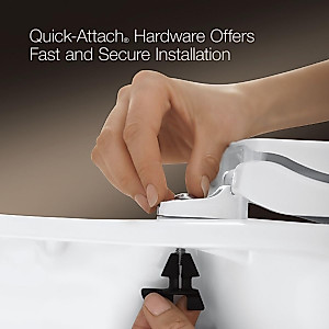 Kohler K-4775-0 Brevia Round Toilet Seat with Grip-Tight Bumpers, Quick-Attach Hardware, White ,1 Count(Pack of 1)