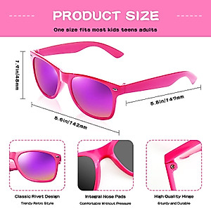 Geopty 12 Pack Neon Mirror Sunglasses Bulk, Retro Colorful Cheap Sunglasses for Women Men Party Favor Supplies