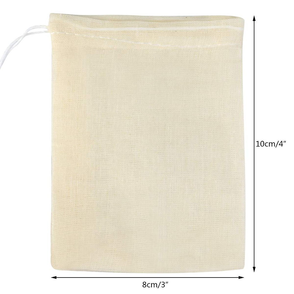 Tayfremn 200Pcs Cotton Drawstring Bags, Reusable Muslin Bag Natural Cotton Bags with Drawstring Produce Bags Bulk Gift Bag Jewelry Pouch for Party Wedding Home Storage, Natural Color (4 x 3 Inches)