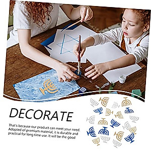 NOLITOY Jewish Holiday Party Supplies 100 Pcs Hanukkah Decoration Metal Non-Woven Fabric Wreath Jewish Hanukkah Decorations