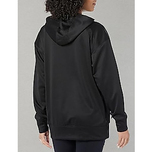 adidas Women's Aeroready Game and Go Fleece Hoodie, Black/White, Medium