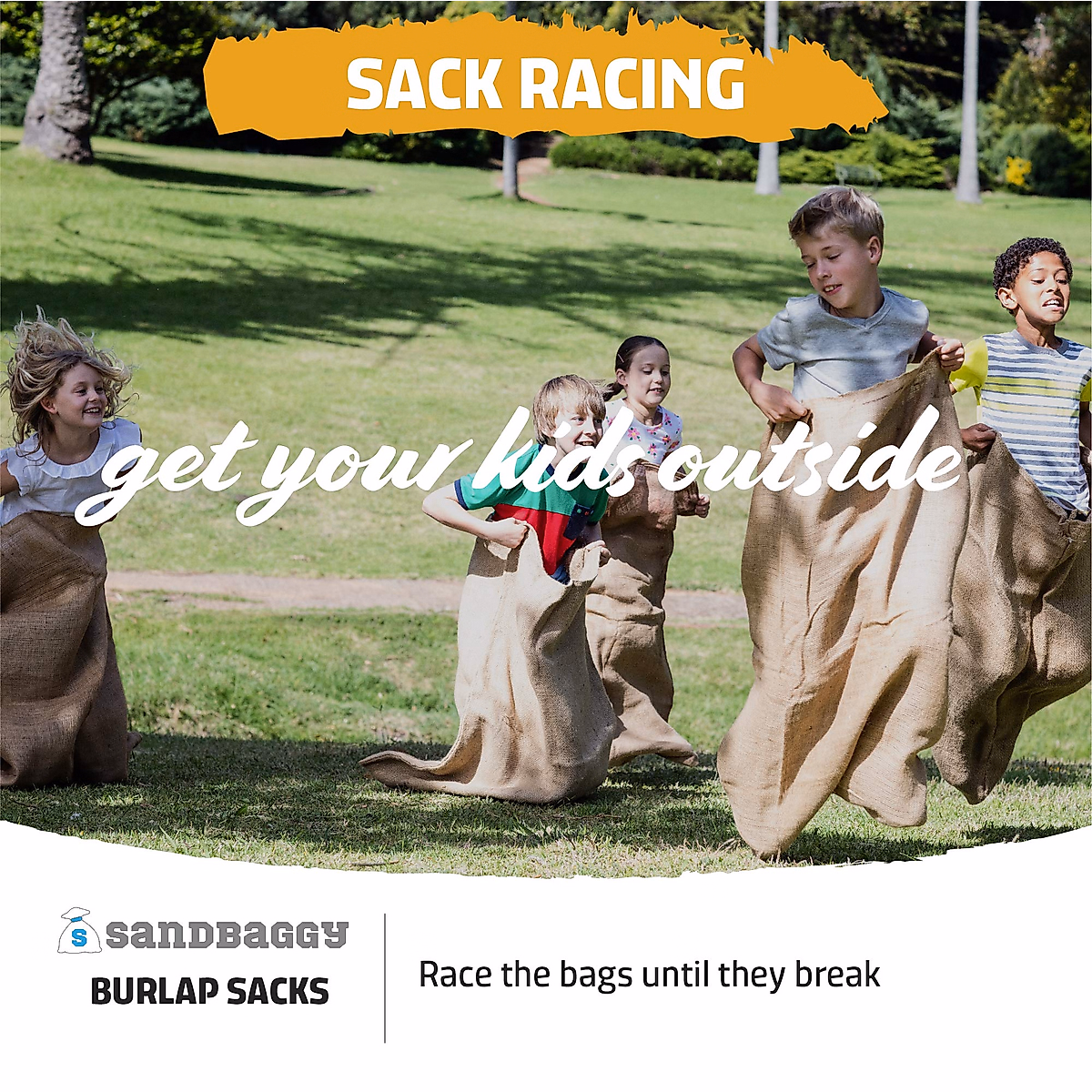 Sandbaggy - Large Burlap Bags 24" x 40" - Burlap Sack Race Bags for Kids & Adults - Premium Quality Burlap Bags for Vegetables- Bad Weather/Frost Protection - Pack of 4 - Great as Potato Sacks