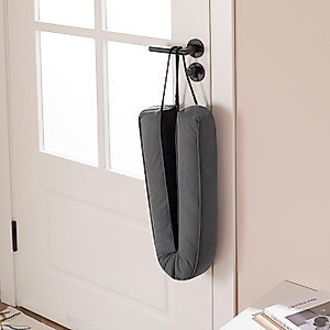 Sunolga 38 Inch Heavy Duty Door Draft Stopper for Bottom of Door, Weighted Right Angle Triangular Column Sound Proof Draft Guard for Gaps Up to 3” Under Doors, Gray