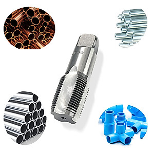 NPT Thread Forming Taps - 5 Pieces 1/8", 1/4", 3/8", 1/2", 3/4" Pipe Taps Set with Storage Box Drill Bits for Cleaning or Re-thread Damaged or Jam Pipe Threads, High-speed Steel Material