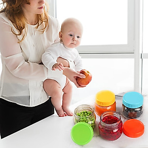 GoldArea 12 Pack Baby Food Containers, 8 oz Glass Storage Containers with Lids, Baby Feeding Supplies, Glass Snack Containers for Kids, Glass Baby Food Jars, 2 Pcs Baby Spoons Included