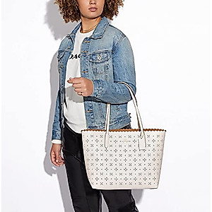 COACH Womens Mollie Tote 25 (Chalk Light Saddle)