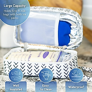 Breastmilk Cooler Bag with Ice Pack - Insulated Breast Milk Cooler Travel Bag - Small Breastmilk Storage Bag Cooler with Detachable Wrist Strap