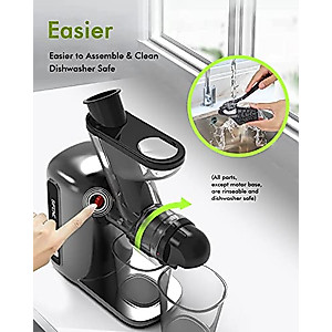 Slow Juicer Machines, SiFENE Cold Press Juicer, Dual Feed Chute Masticating Juicer, Juice Maker Extractor, Easy to Clean, Quiet Motor & Reverse Function, Brush& Recipes Included