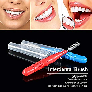250pcs Interdental Brush Dental Floss Silicone Toothpicks Soft-Dental Floss Teeth Stick Double-ended Toothpick