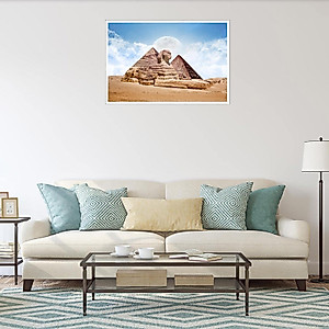 Bdzxfqwe Canvas Wall Art Egyptian Pyramid Stone Figure Prints Posters Pictures Printing Office Living Room Bedroom Decor Unframed18 x12