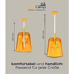 AceCamp Lightweight Collapsible Snow Shovel, Portable Adjustable Aluminum Emergency Shovel, Foldable Telescopic Winter Shovel for Car, Camping, Home