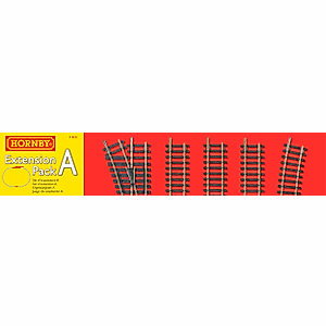 Hornby Hobby Train Tracks - R8221 Extension Pack A Track Pieces - Small Scale Model Accessories for Train, Electric Railroad Supplies with HO/OO Gauge Compatibility, Straight/Curved Tracks