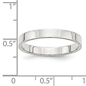 Jewelry Stores Network 3mm Flat Sterling Silver Wedding Band Ring Size 4.5