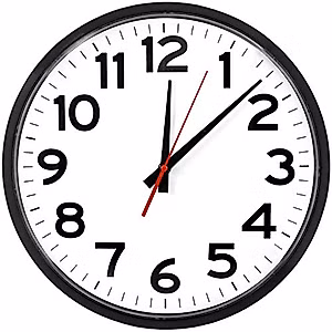 The Ultimate Wall Clock - 14" Atomic, Black, Easy to Read, Perfect for Home, Office, School, Indoor / Outdoor
