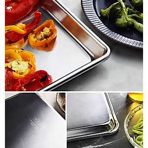 New Star Foodservice | Commercial-Grade Bun/Sheet Pan 18-Guage (9 x 13 x 1 inch (Quarter Size))