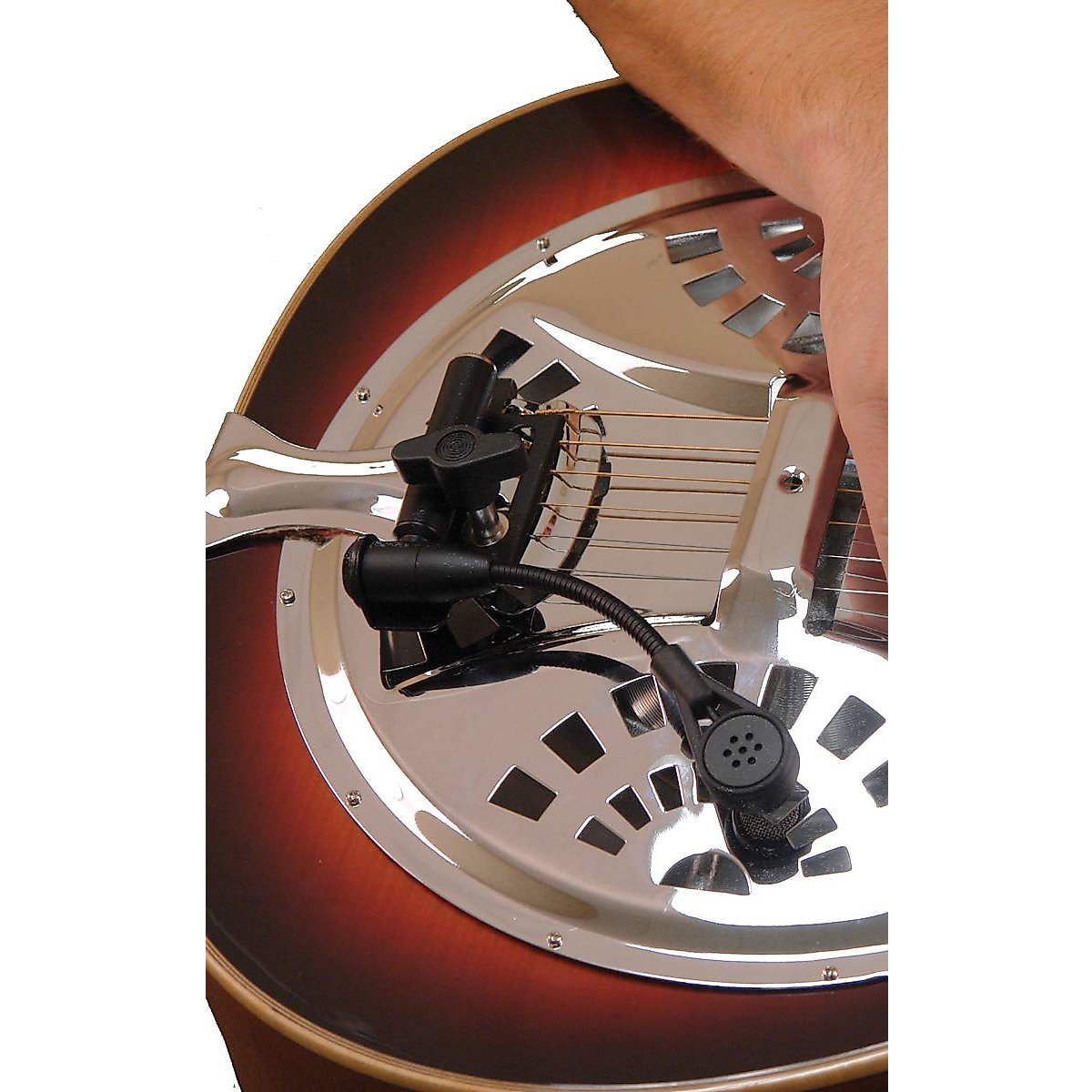 Gold Tone ABS-D Banjo-Resonator Guitar Mic (Dynamic) - Gooseneck Microphone with Adjustable Bracket - Includes Pre-amp
