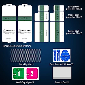 geekboy (2 Set Upgraded) screen protector compatible for Samsung Galaxy Z Flip 3 5G 2021, 2 Pack Inner and Back Flexible Soft TPU Screen Cover Film for Galaxy Z Flip 3, Case Friendly, Anti Scratch