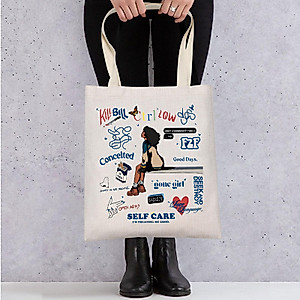 WZMPA Singer Album Tote Bag Singer Concert Gift Singer Lyric Fans Reusable Grocery Bags Singer Merchandise (Kill B Tote)