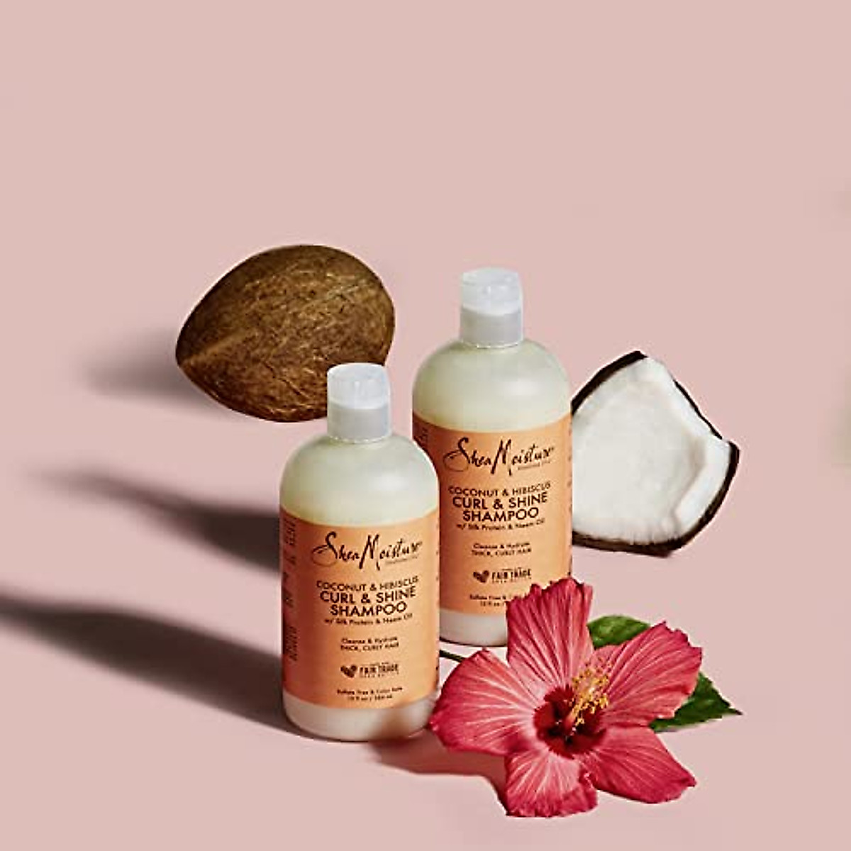 SheaMoisture Curl and Shine Coconut Shampoo for Curly Hair Coconut and Hibiscus Paraben Free Shampoo 13 oz 2 Count