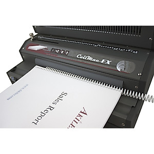 Akiles ACM-EX41+ Model CoilMac-EX41+ All-In-One Electric Coil Punch, Electric Inserter, and Manual Crimper; Special 4 x 5mm Oval Holes; Letter 4:1 (0.248") Pitch; All 54 Disengageable Pins