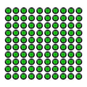 LEDVILLAGE 100 Pcs 3/4 Inch Mini Round Green LED Bullet Side Marker Clearance Lights Sealed Button w/Rubber Grommets Universal Truck Trailer Pickup Tow RV12V DC 3LED