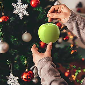 4 Pack Green Apple Plastic Containers With Lids-Apple Shaped Food Storage Containers-Snack Containers-Teacher Gift-Candy Jar-Containers for Parties Wedding Decorations-Ornament Storage Box