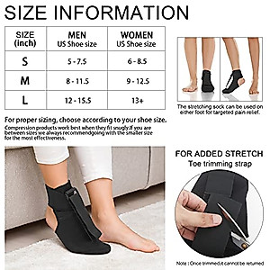 OneBrace Breathable Plantar Fasciitis Night Splint Sock - Soft Stretching Boot Splint for Aching Feet & Heel Relief，Achilles Tendonitis Foot Support Brace for Right or Left Foot（S）
