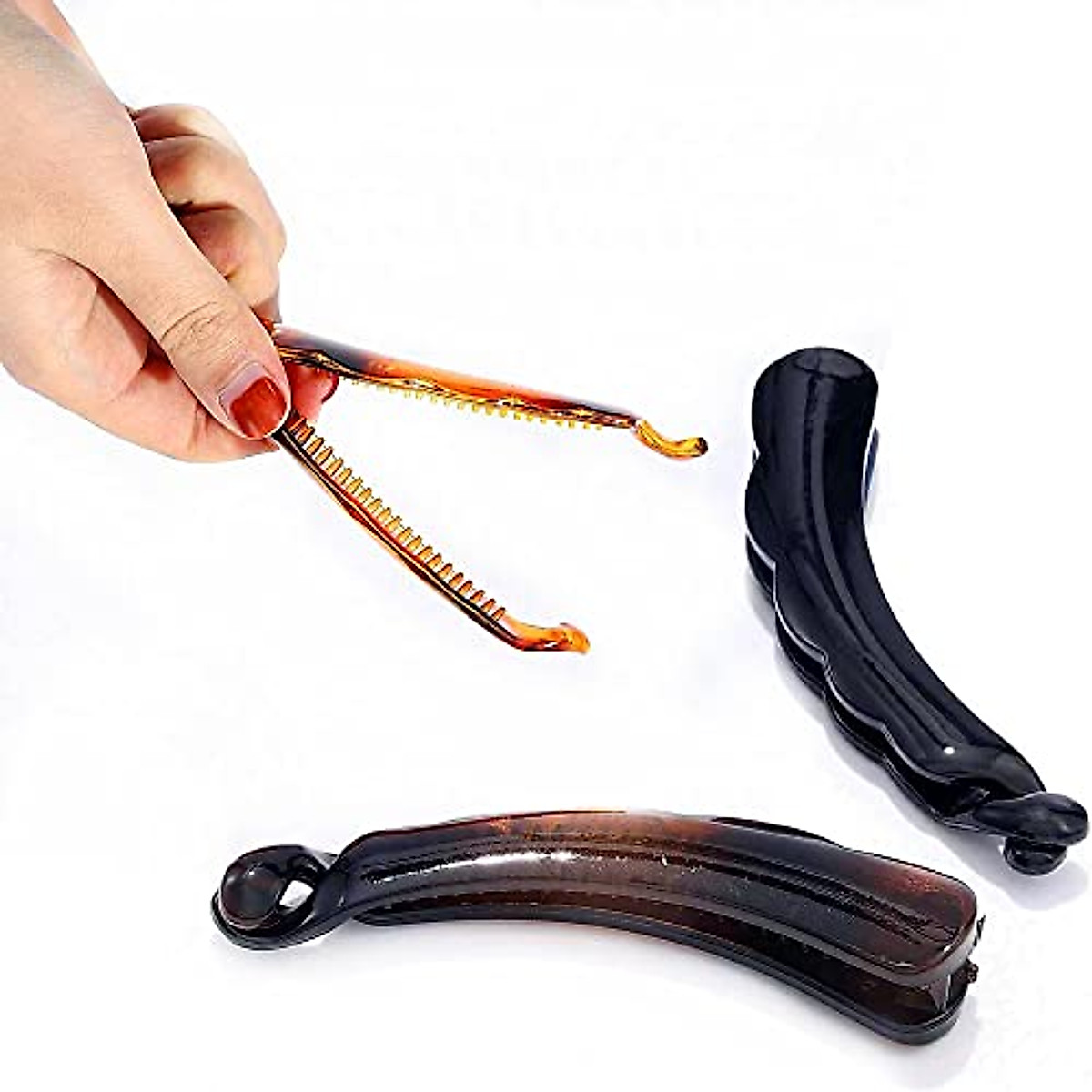 BAIWANLCH 3 Pcs Banana Clips Hair Fish Combs Fish Grip Large Banana Clip Thick Fine Ponytail Holder Hairpin Banana Hair Clips for Women and Girls Hair Accessoeries