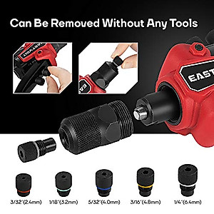 Eastvolt Rivet Nut Tool, 3 in 1 Hand Rivet, Rivet Gun Rivet Nut Tool Reamer 3 in 1 Set, Including 60Pcs Rivet Nuts, 6 Metric & SAE Mandrels and 2 Reaming Mandrels with Carrying Case (BT-501)