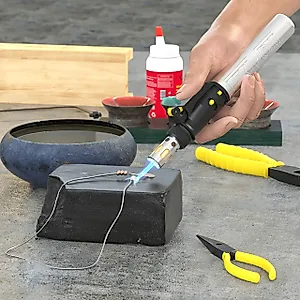LEXIVON Butane Soldering Iron and Torch Multi-Purpose Kit | Cordless Self-Igniting Adjustable Flame 7-Tip Set | Pro Grade 125-Watt Equivalent
