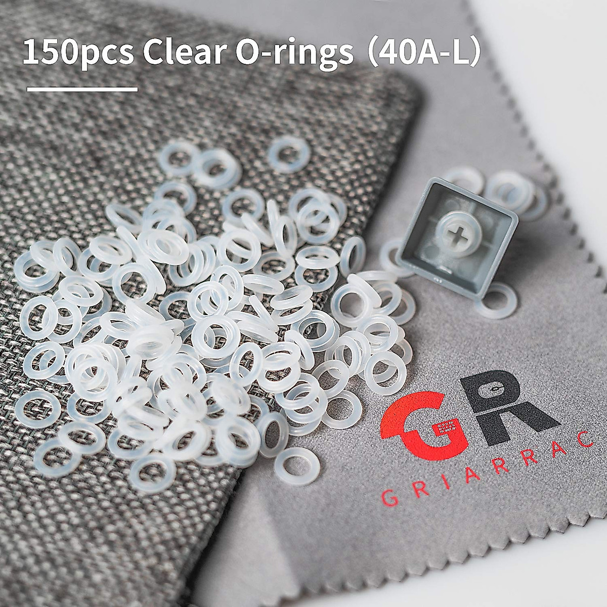 Griarrac Mechanical Keyboard O Ring Switch Dampener with Keycap Puller Remover Brush Accessory Bag, for Cherry MX Kailh Box Gateron 40A-L (150pcs)