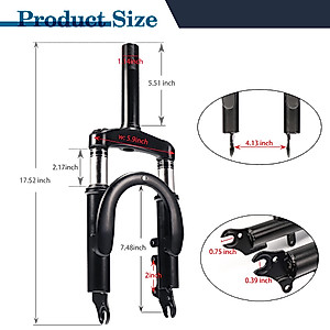 Relibupdater 12 Inch Front Suspension Fork,Compatible with 10'' 12'' Wheel,Scooter Fork Suit with E Bikes,Electric Scooters, Electric Bicycles, Motorcycles and Mountain Bikes