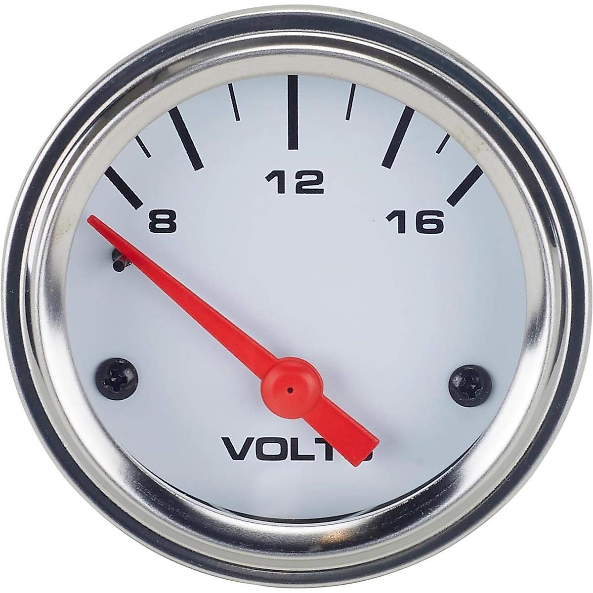 5-Gauge Set Complete Kit: 3-3/8" Mechanical Speedometer, 2-1/16" Component Gauges with White Face, Red Pointer & Chrome Bezel, Includes Tubing, Adapters, Fuel Level Sender