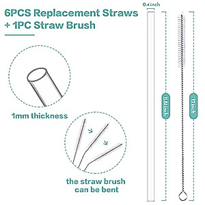 Replacement Straws for Stanley Adventure Travel Tumbler - 6 PCS Straws Replacement for Stanley Cup 40 OZ, Straws Replacement with Cup Cleaner for Stanley Quencher Adventure 30/40 OZ Stanley Water Jug