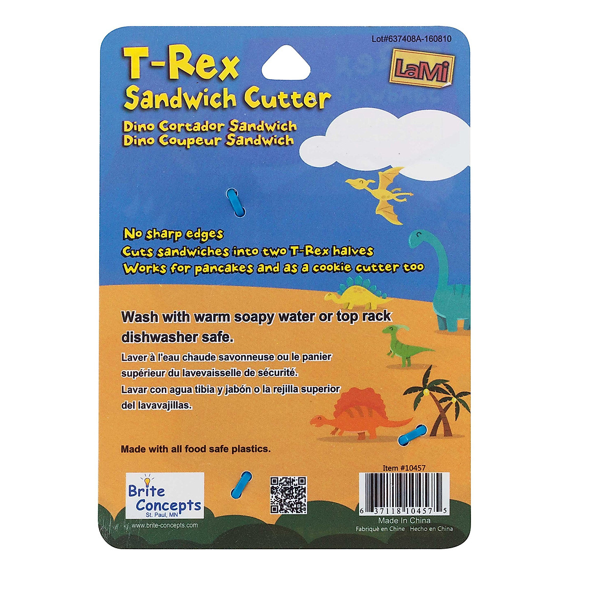 Bright Concepts T-Rex Dinosaur Sandwich Cutter, Plastic Cutting Tool For Sandwiches, Fun Sandwich Cutter For Kids Sandwiches, Easy To Use Sandwich Cutter