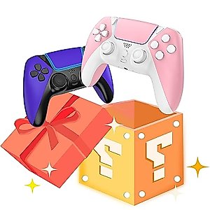YU33 2 Pack Remote for PS4 Controller, Wireless Gamepad Work for Playstation 4 Controllers, Game Control for PS4 Controller Pro with Joystick, Pa4 Controller for PS4/Silm/PC Purple & Pink