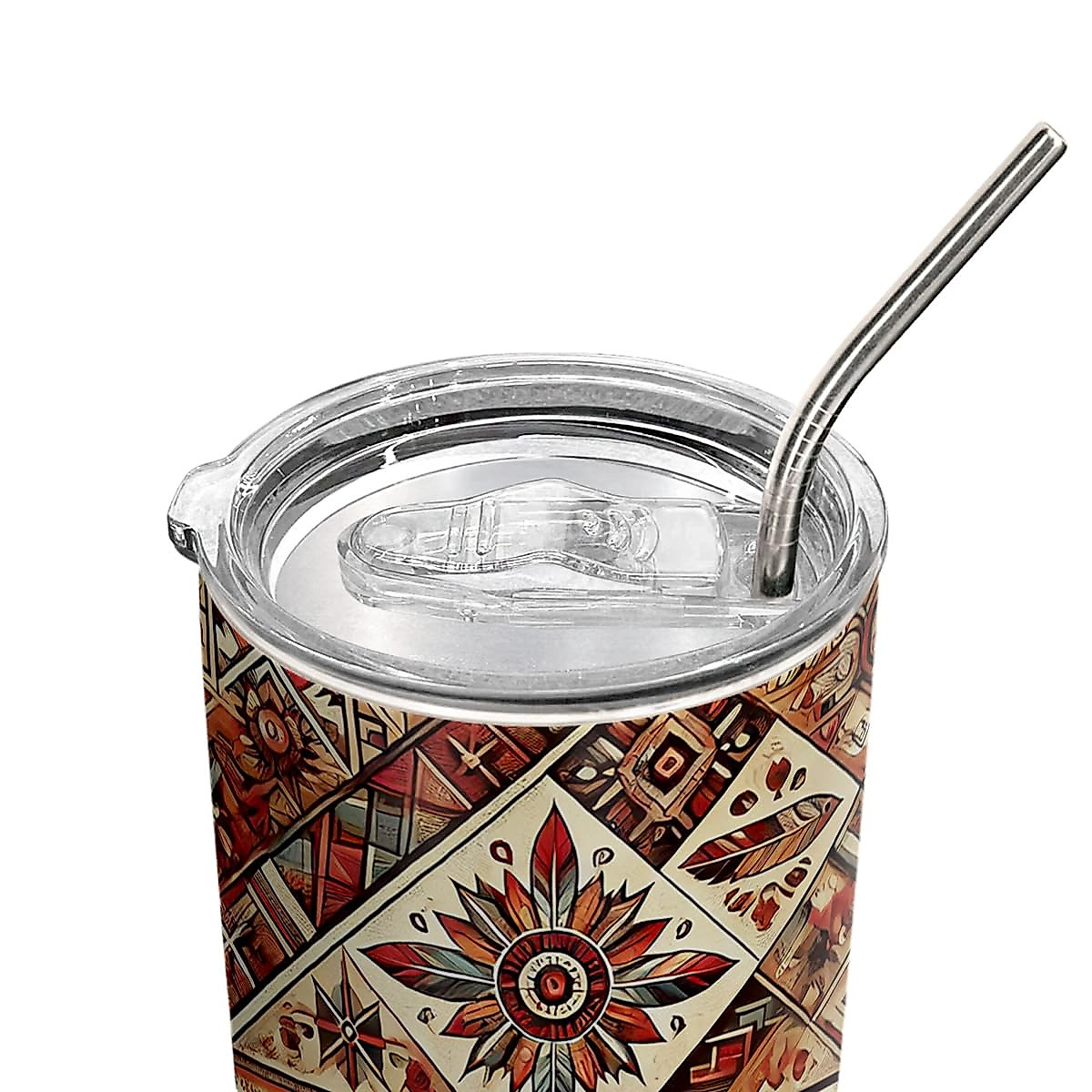 20oz Dreamcatcher Native American Tumbler, Native American Indian Gifts, Coffee Thermos for Women, Men, Stainless Steel Double Wall Vacuum Insulated Coffee Mug, Travel Cup with Lid