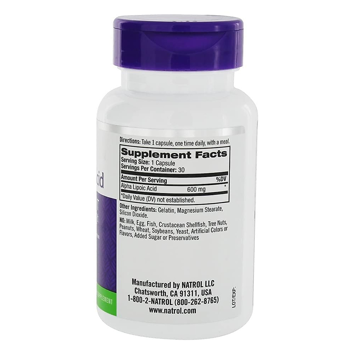 Natrol Alpha Lipoic Acid 600 Mg, 30 count