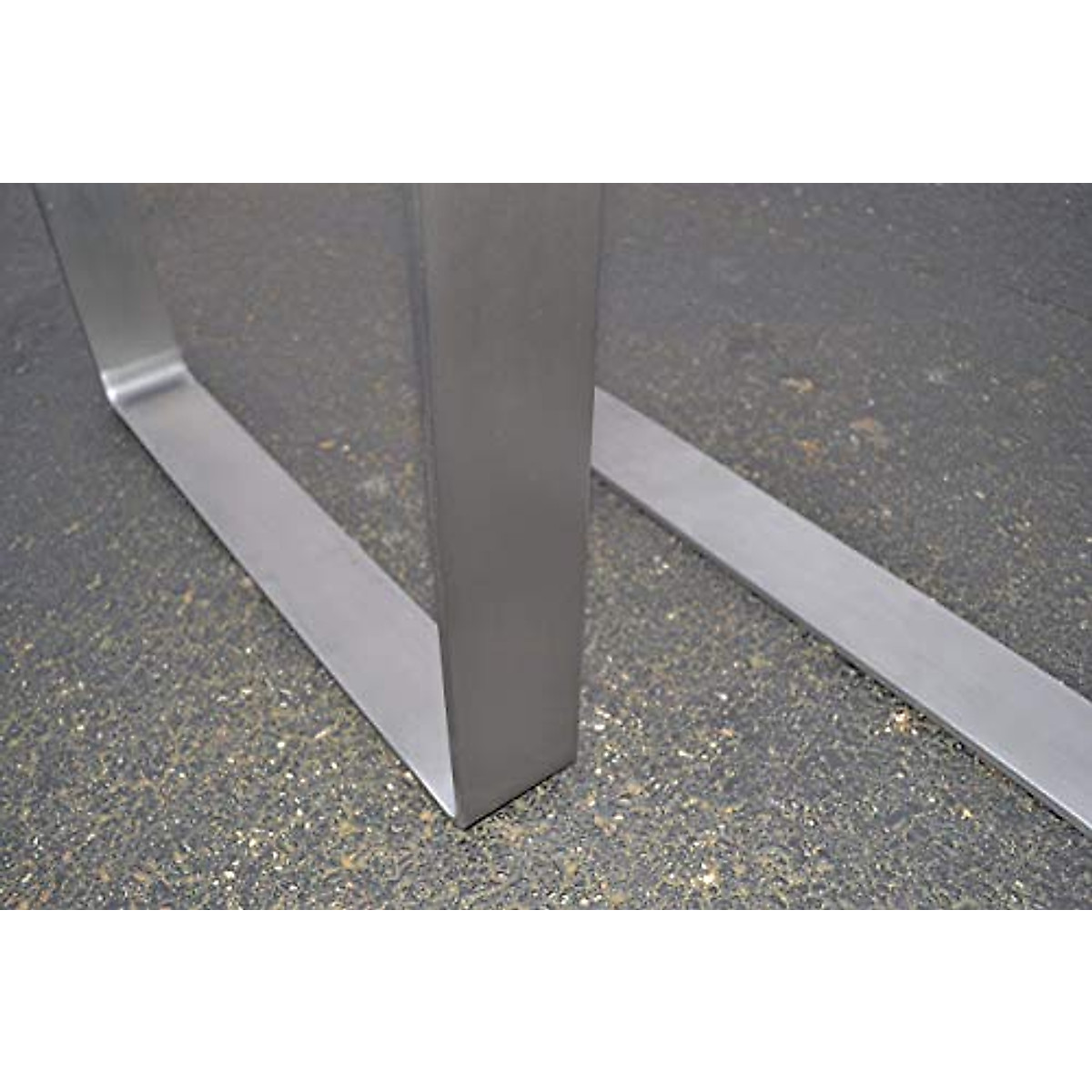 Brushed Stainless Table Legs, Bent Trapezoid Style - Any Size