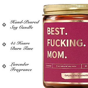 Gifts for Mom from Daughter, Son - Best Mom Ever Candle, Soy Wax, Lavender | Moms Birthday Gift from Kids | Funny Christmas Gift Idea for Mother | Mom's Birthday Gifts from Children, Son, Daughter