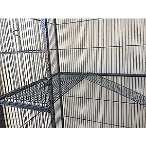 54" Large Deluxe and Sturdy Wrought Iron 4-Tiers Tight 1/2-inch Bar Spacing for Ferret Chinchilla Sugar Glider Mice Rat Cage with Detachable Rolling Stand (BlackVein, 54")