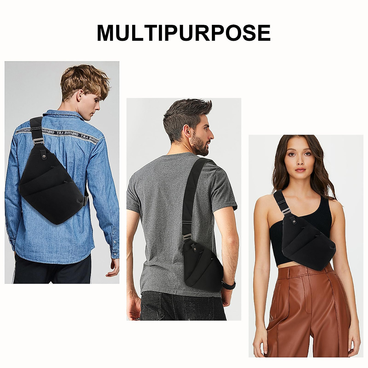 OSOCE Anti-Theft Waterproof Shoulder Backpack Sling Chest Crossbody Bag Cover Pack Rucksack Bicycle Sport